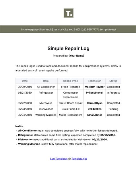Free Air Filter Log Template To Edit Online