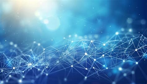 Abstract Blue Network Design With White Interconnected Points Premium Ai Generated Image