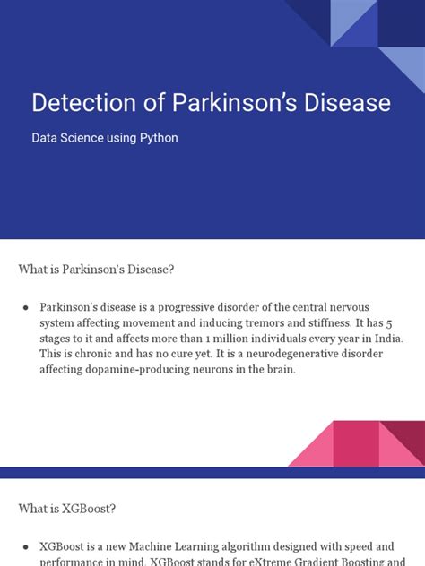 Detection Of Parkinsons Disease Data Science Using Python Pdf Machine Learning Computer