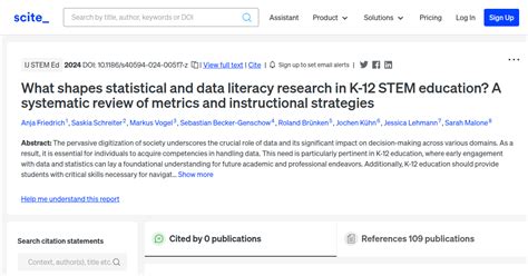 what shapes statistical and data literacy research in k 12 stem