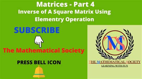Inverse Of Matrices By Elementary Operations Matrices Part 4 Class 12th Cbse Hbse