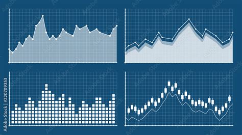 Bar Graph And Line Graph Templates Business Infographics Vector Illustration Graphs And