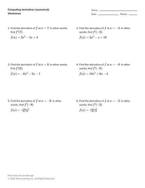 Differentiation Questions And Answers My Maths Guy Worksheets Library