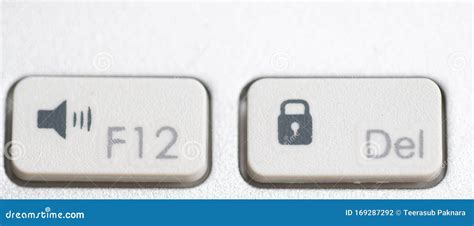 Two Buttons Close Up Computer White Keyboard Function F12 Function