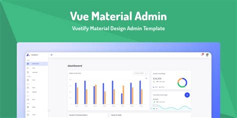 vue material admin vuetify material design admin template made with