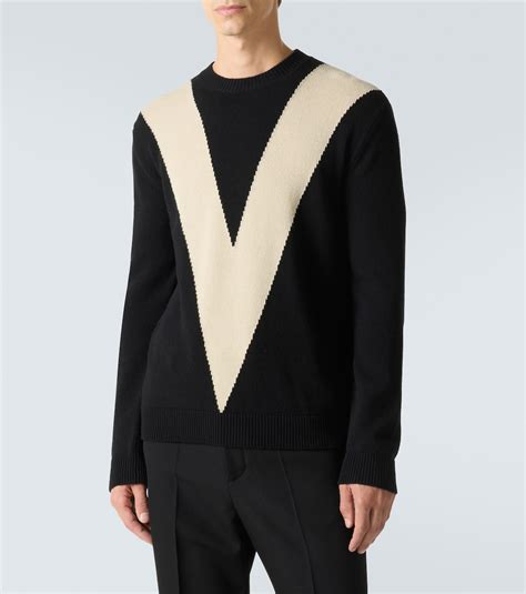Virgin Wool Sweater In Black Valentino Mytheresa