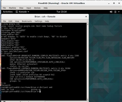 lost network freebsd guest in virtualbox the freebsd forums
