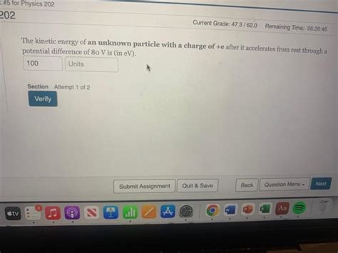 solved the kinetic energy of an unknown particle with a