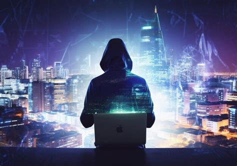 Premium Ai Image Hacker Man With Anonymous Mask Using Laptop To