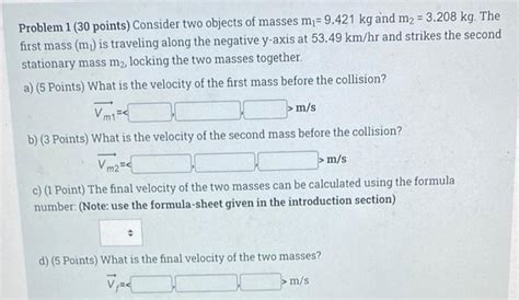 solved problem 1 30 points consider two objects of masses