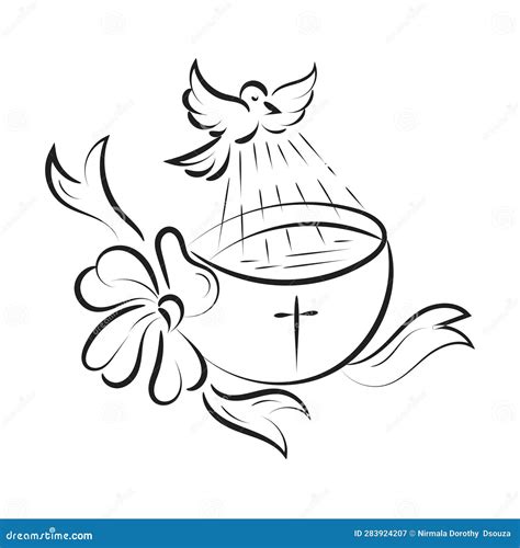 Catholic Baptism Baptism Symbol Design Cartoon Vector Cartoondealer