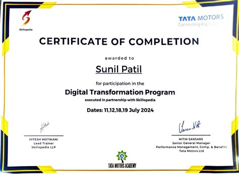 Sunil Patil On Linkedin Completed Certificate Course In Digital