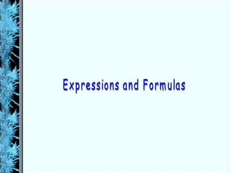 Expressions And Variables Ppt