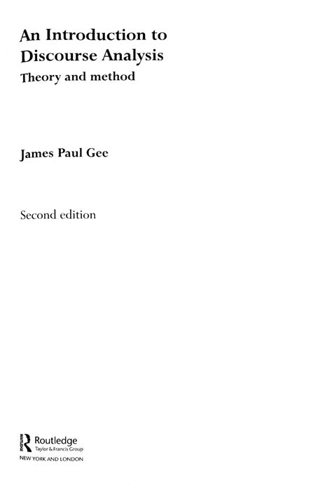 Pdf An Introduction To Discourse Analysis Theory And Method
