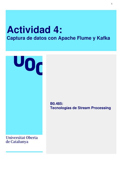 Pec4 Flume Y Kafka En Esta Práctica Vais A Trabajar A Ver A Nivel
