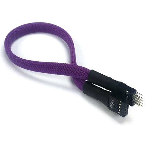High Quality Sleeved Usb 9 Pin Internal Header Extension Cable Purple
