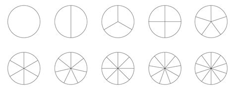 Segment Slice Icon Pie Chart Template Circle Section Graph Line Art
