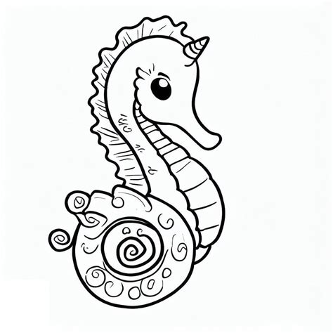 حصان البحر الفريد صورة تلوين قم بالتنزيل أو الطباعة أو التلوين عبر