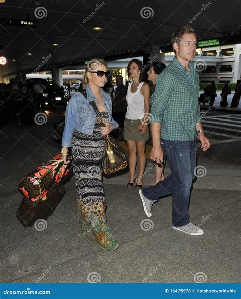 Actress Singer Jessica Simpson And Boyfriend At Lax Editorial Photo