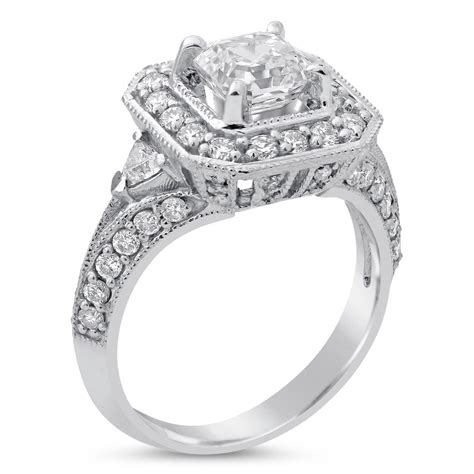 195ct Asscher Cut Vintage Antique Style Diamond Engagement Ring A25lg