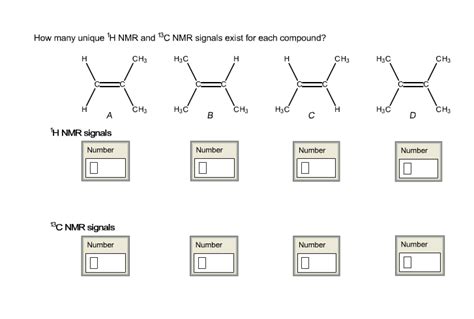 solved how many uniques 1h nmr and 13c nmr signals exist for
