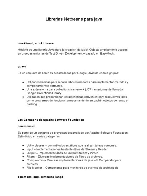 Librerias Netbeans Para Java Pdf Java Lenguaje De Programación