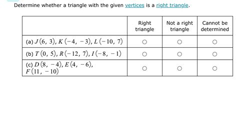 Solved Determine Whether A Triangle With The Given Vertices