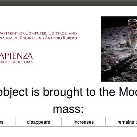 Example Of GUI Interaction With A Babe In A Lesson About Gravity Download Scientific Diagram