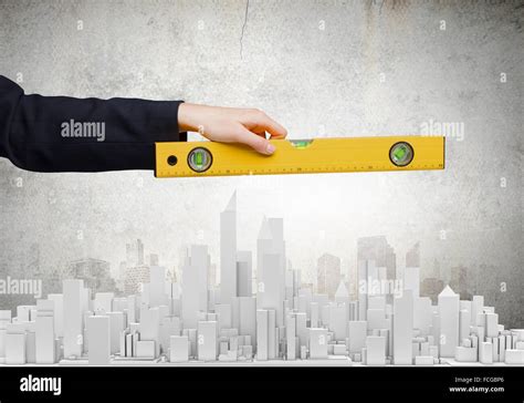Close Up Of Female Hand Measuring Construction Project With Ruler Stock Photo Alamy
