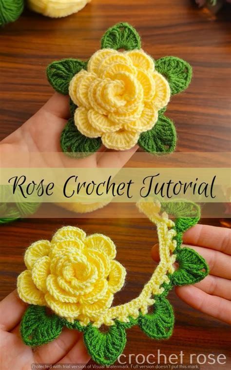 Free Crochet Rose Crochet Pattern Crochet Rose Pattern Free Tutorials