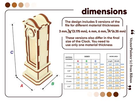 Dollhouse Furniture Svg Pendulum Clock Cabinet Laser Cut File Plan