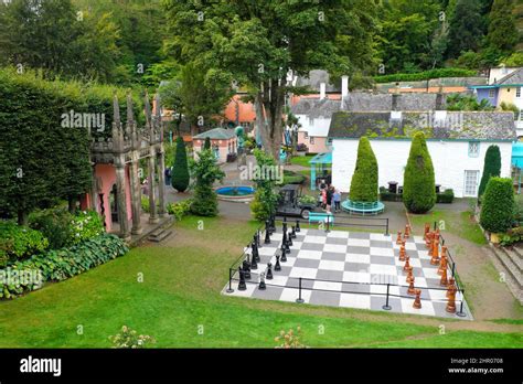 Giant Chessboard In Portmeirion Village Where The Prisoner Tv Cult