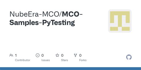Github Nubeera Mcomco Samples Pytesting