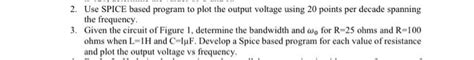 Solved 2 Use Spice Based Program To Plot The Output Voltage