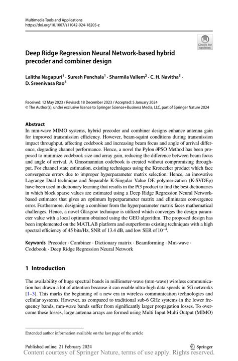 Deep Ridge Regression Neural Network Based Hybrid Precoder And Combiner