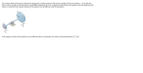 solved two uniform disks of the same material are attached