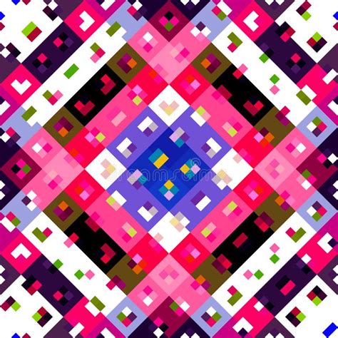 Kaleidoscopic Geo Pixel Pattern Playful Fun Pink Wallpaper Stock Illustration Illustration Of