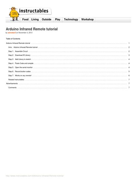 Arduino Infrared Remote Tutorial Pdf Library Computing Computing