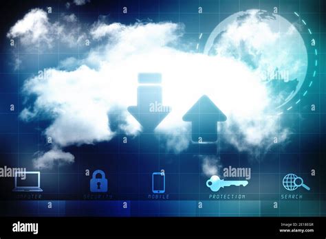 Cloud Computing Digital Cloud Computing Concept Background Cyber Technology Internet Data