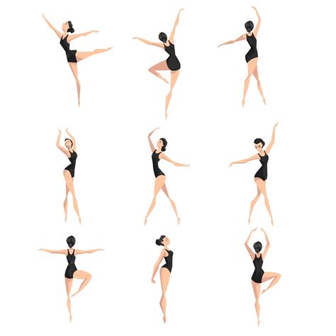 Premium Vector Female Ballet Dancer Set Beautifull Slim Ballerina Dancing Classical Dance