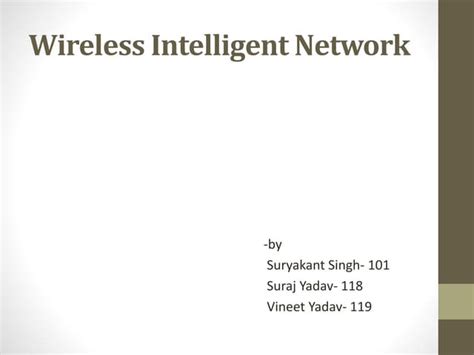 Wireless Intelligent Network Pptx