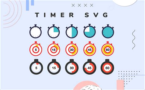 Stopwatch Timer SVG Countdown PNG Stopwatch Levels Clipart Set Outline Timer Stopwatch PNG