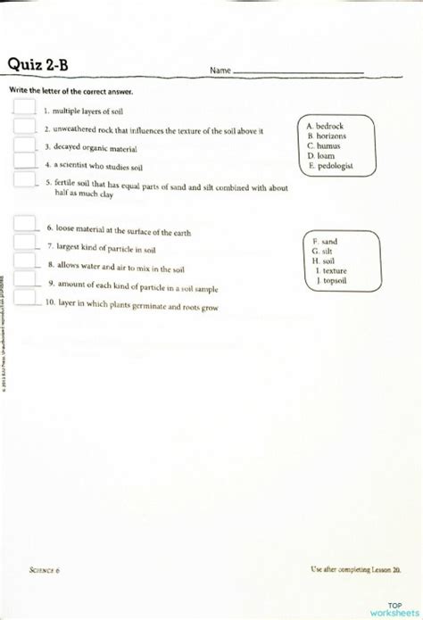 Science Chapter 2 Quiz 2 C Interactive Worksheet Topworksheets