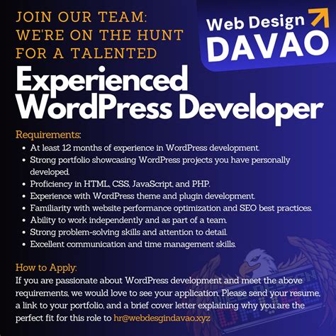 web design davao on linkedin wearehiring wordpressdeveloper