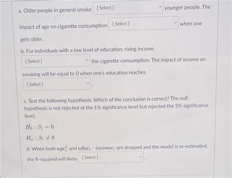 solved consider the following multiple regression model on