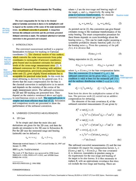 Unbiased Converted Measurements For Tracking1998 Pdf Bias Of An