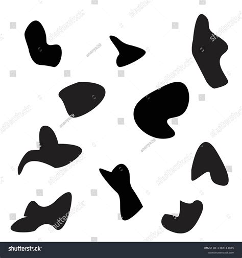 random shapes organic black blobs irregular stock vector royalty free