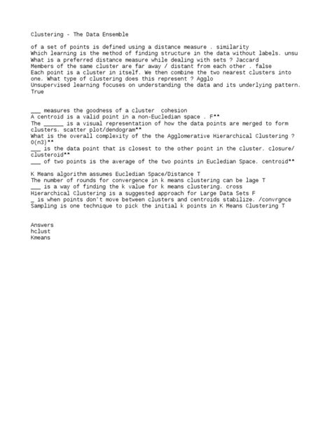 Clustering The Data Ensemble Pdf Teaching Methods And Materials