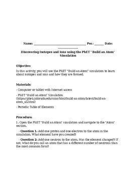 3 PhET Activities Labs Building An Atom By Jays Stuff TPT