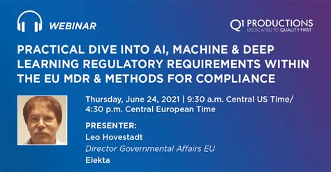Practical Dive Into Ai Machine And Deep Learning Regulatory Requirements Within The Eu Mdr